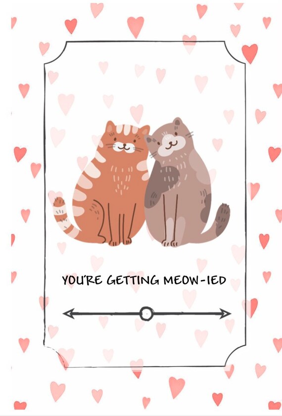 Getting Meowied Card Bridal Engagement Wedding Card Greeting - Etsy