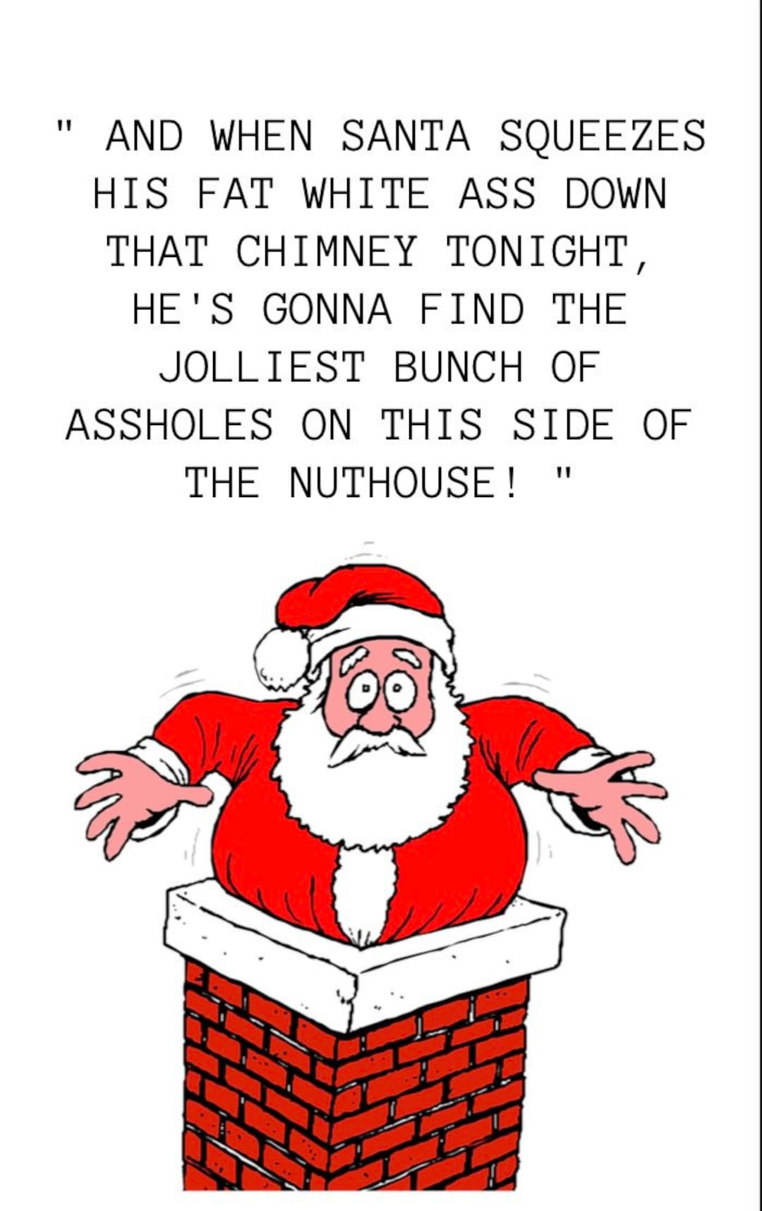 Adult Christmas Greeting Cards Adult Cards Santa Funny Silly Greeting ...