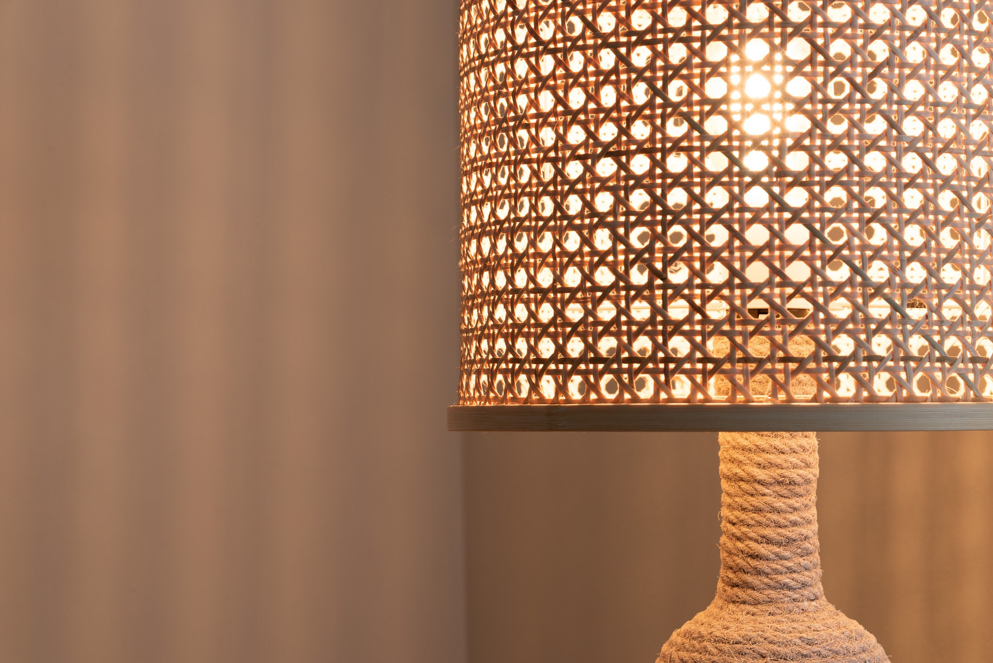 Rattan Lampshade, Rattan Lightshade, Boho Style Natural Hand Made Cane ...