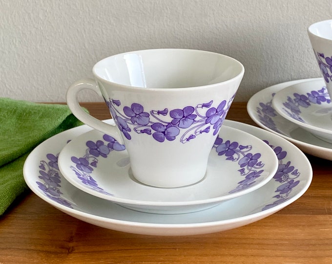 Arabia Finland VIOLA Coffee Cup, Saucer and Cake Plate - Etsy