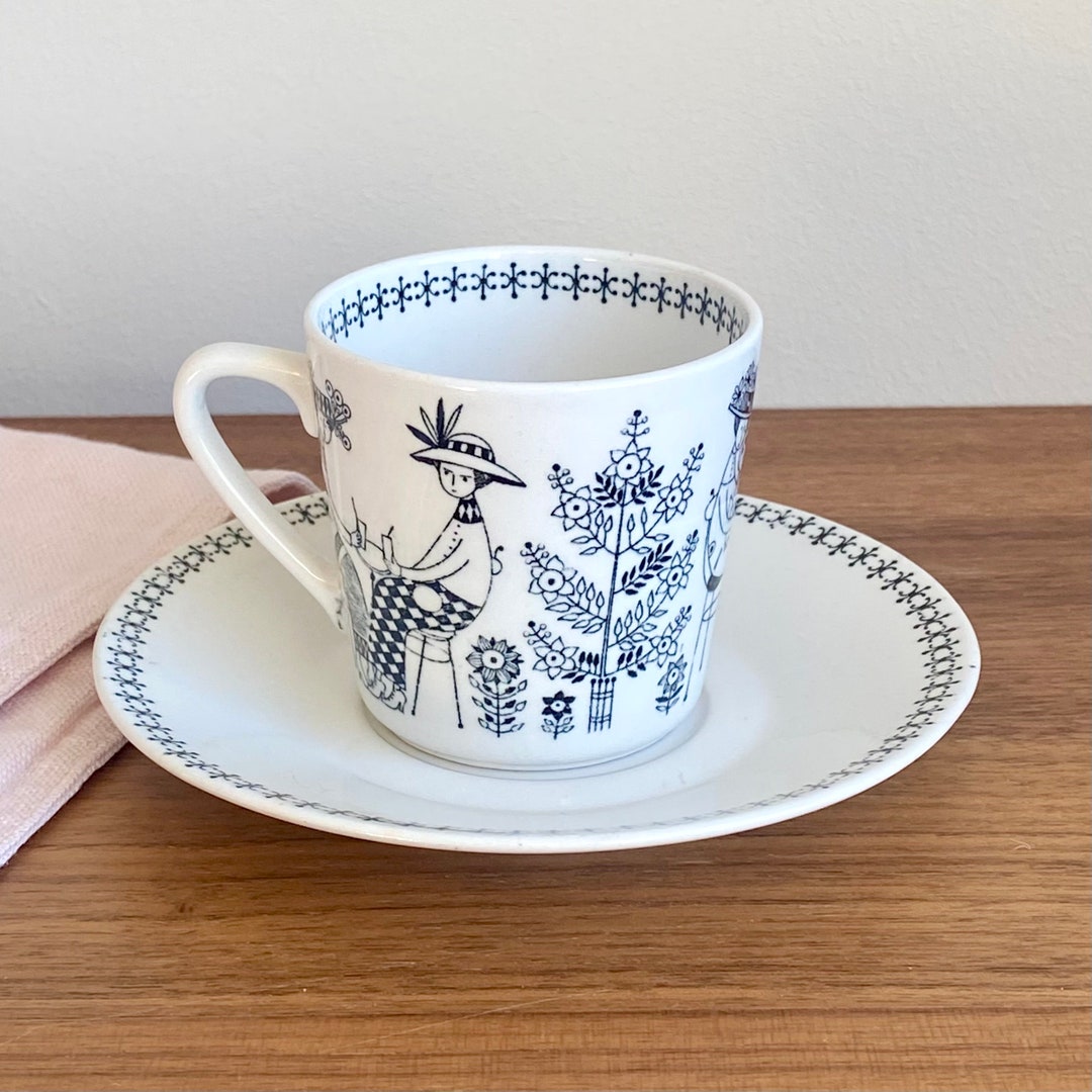 RARE! Arabia Finland emilia Coffee Cup and Saucer - Etsy