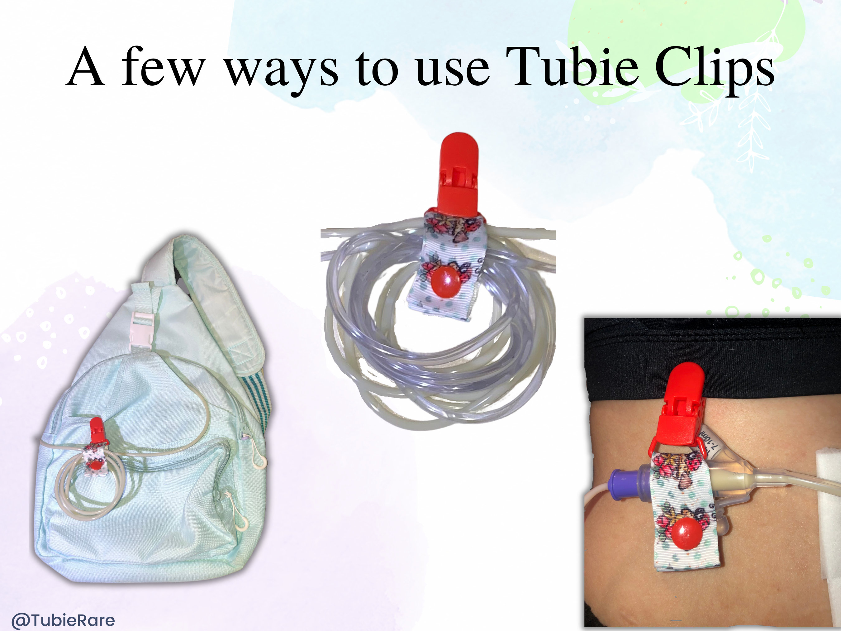 Custom Mini Patterned Tubie Clips Tubie Clip Tube Securement Clip ...