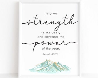 Strength Bible Verse | Etsy