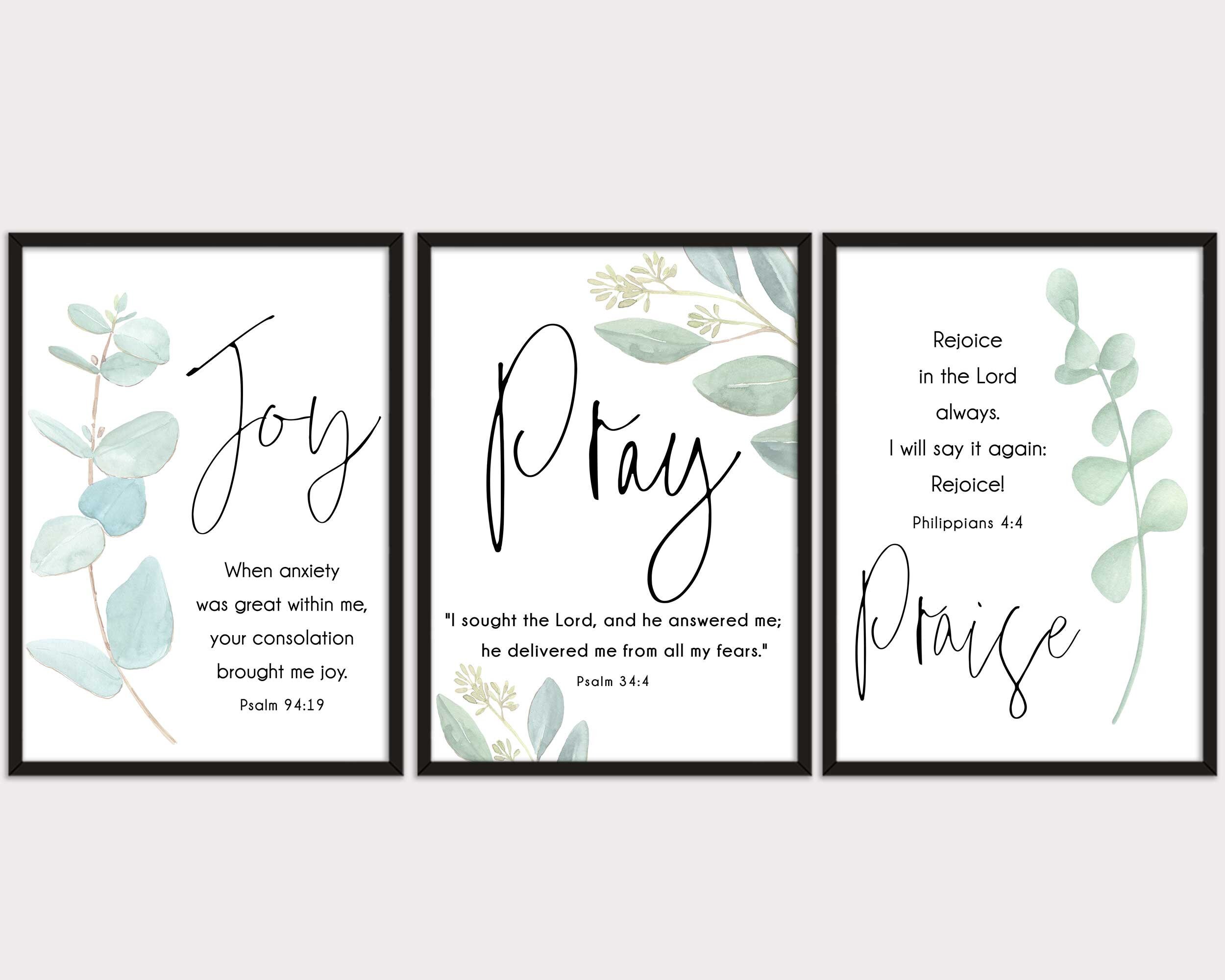 Wall Décor Psalm 34:4 Metal Print on Reclaimed Wood Frame-I sought the ...