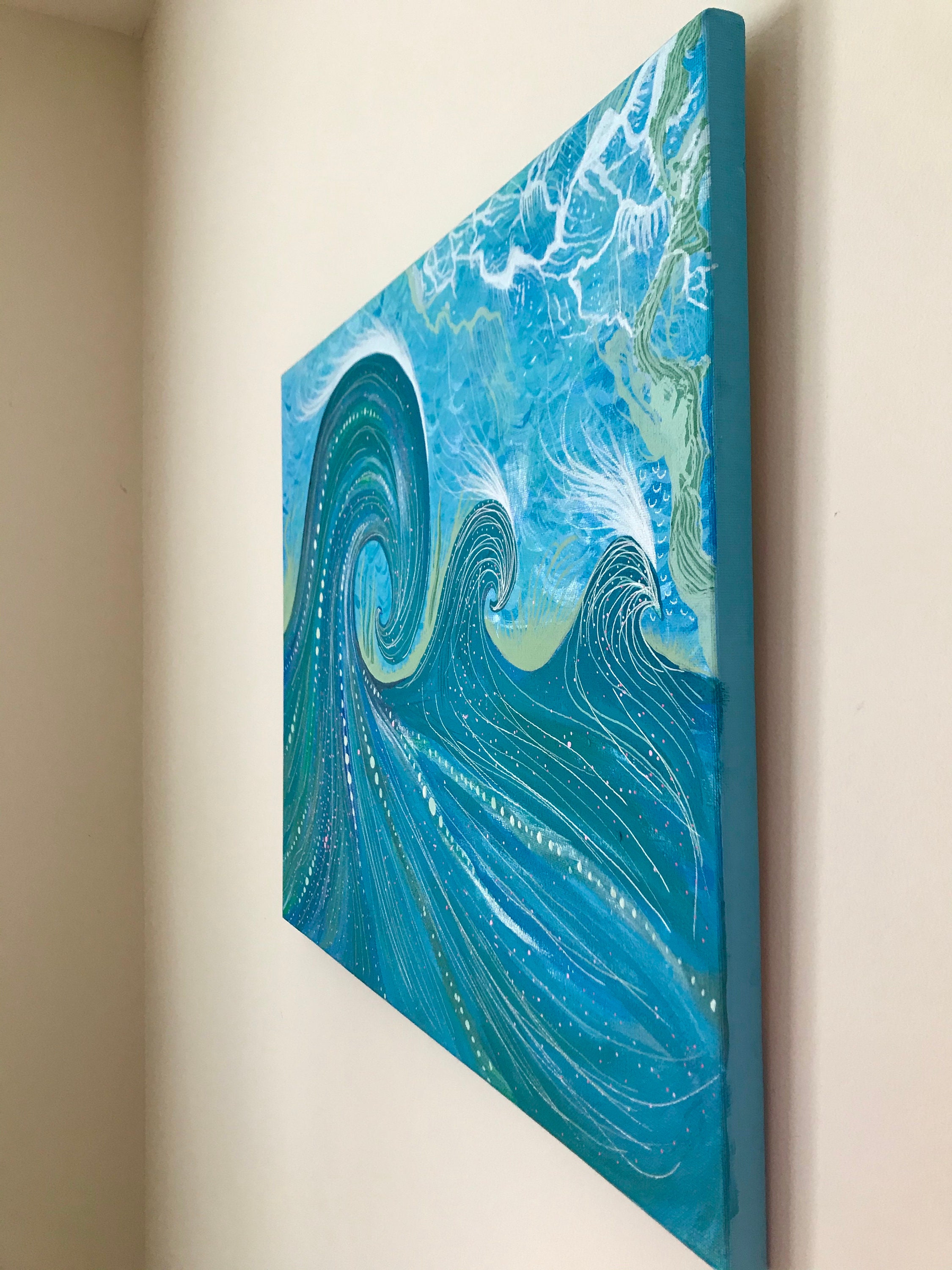 Magic Waves Original Painting- Abstract Pop Surf Art, Ocean Art One-of ...