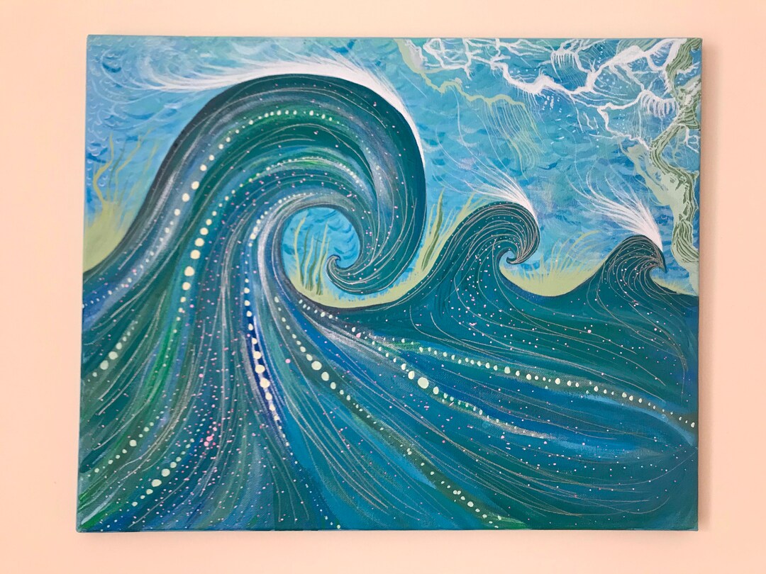 Magic Waves Original Painting- Abstract Pop Surf Art, Ocean Art One-of ...