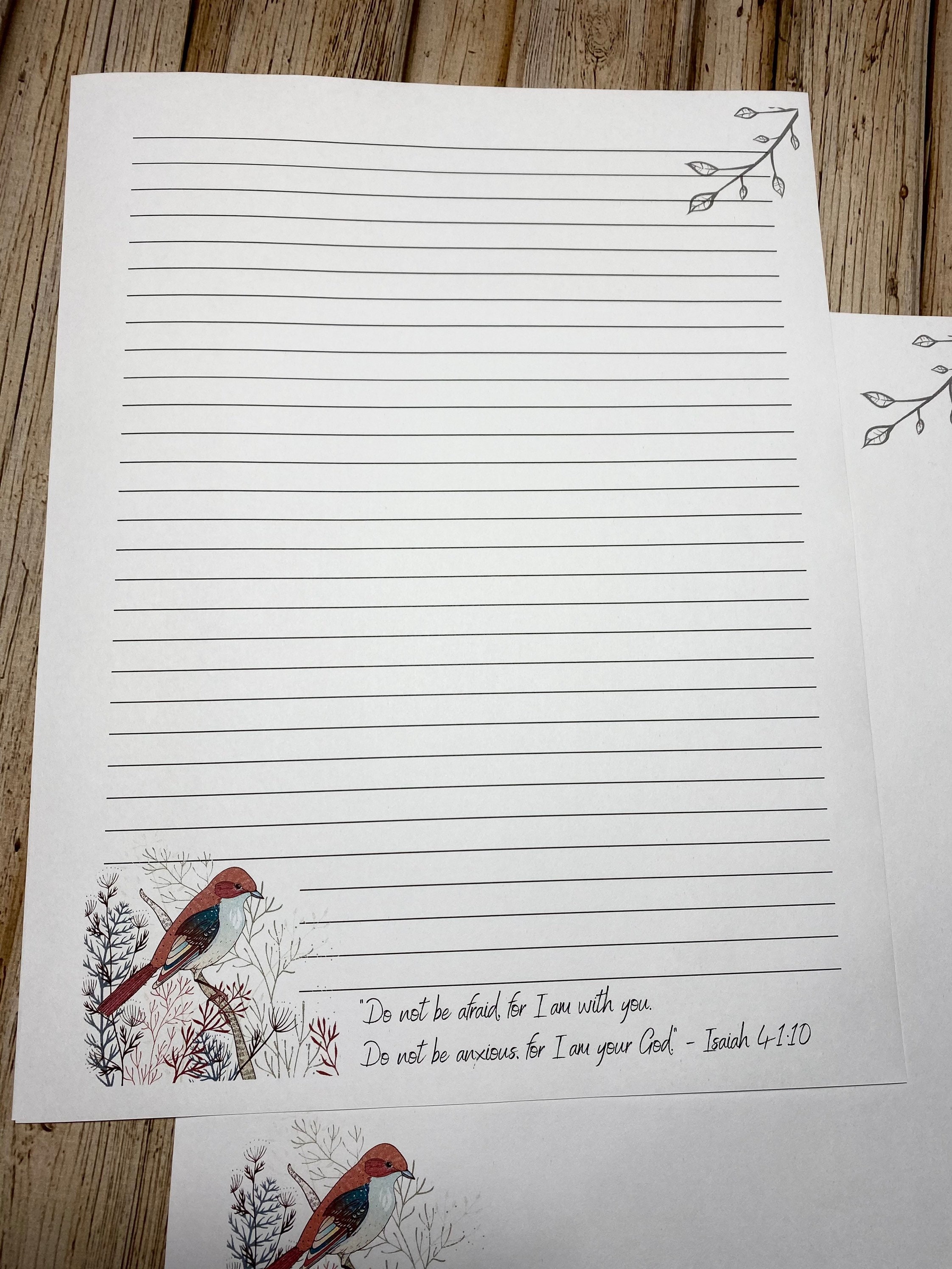 Bird Letter Writing Printable. Isaiah 41:10. PDF 11x8.5. Jw Letter ...