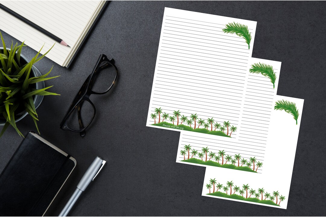 Palm Tree Writing Printable. Jw.org. Beach Stationary. PDF - Etsy