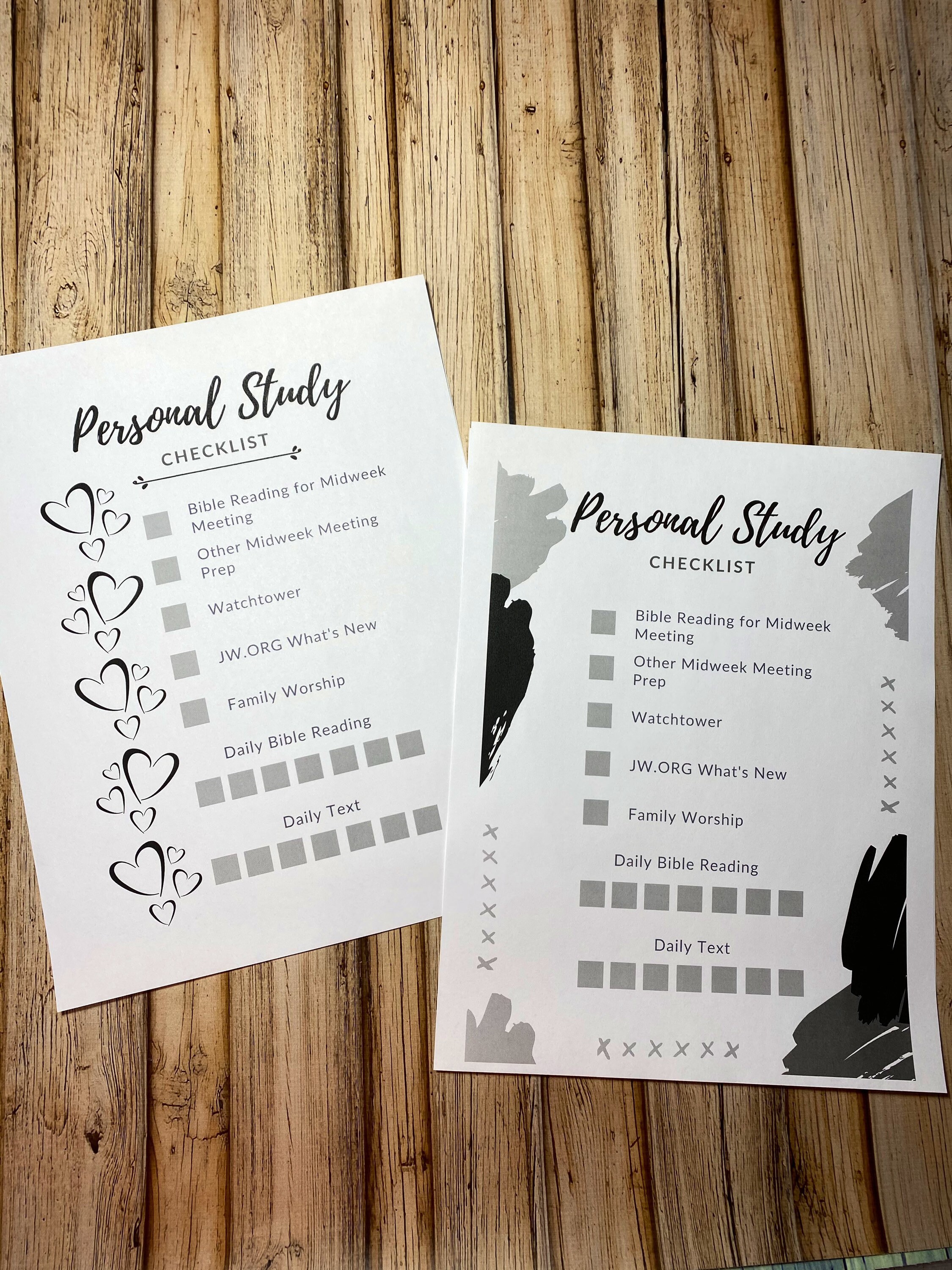 Personal Study Checklist. JW Personal Study Worksheet. PDF 11"x8.5 ...