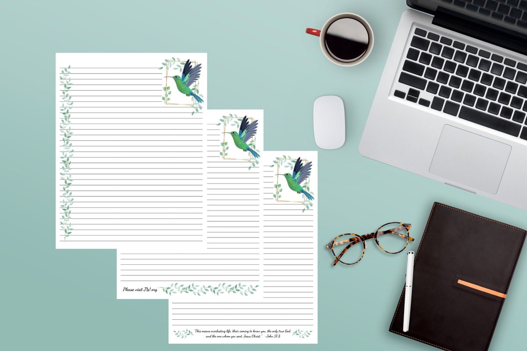 Hummingbird Letter Writing Printable. Jw.org. John 17:3. PDF 11"x8.5 ...