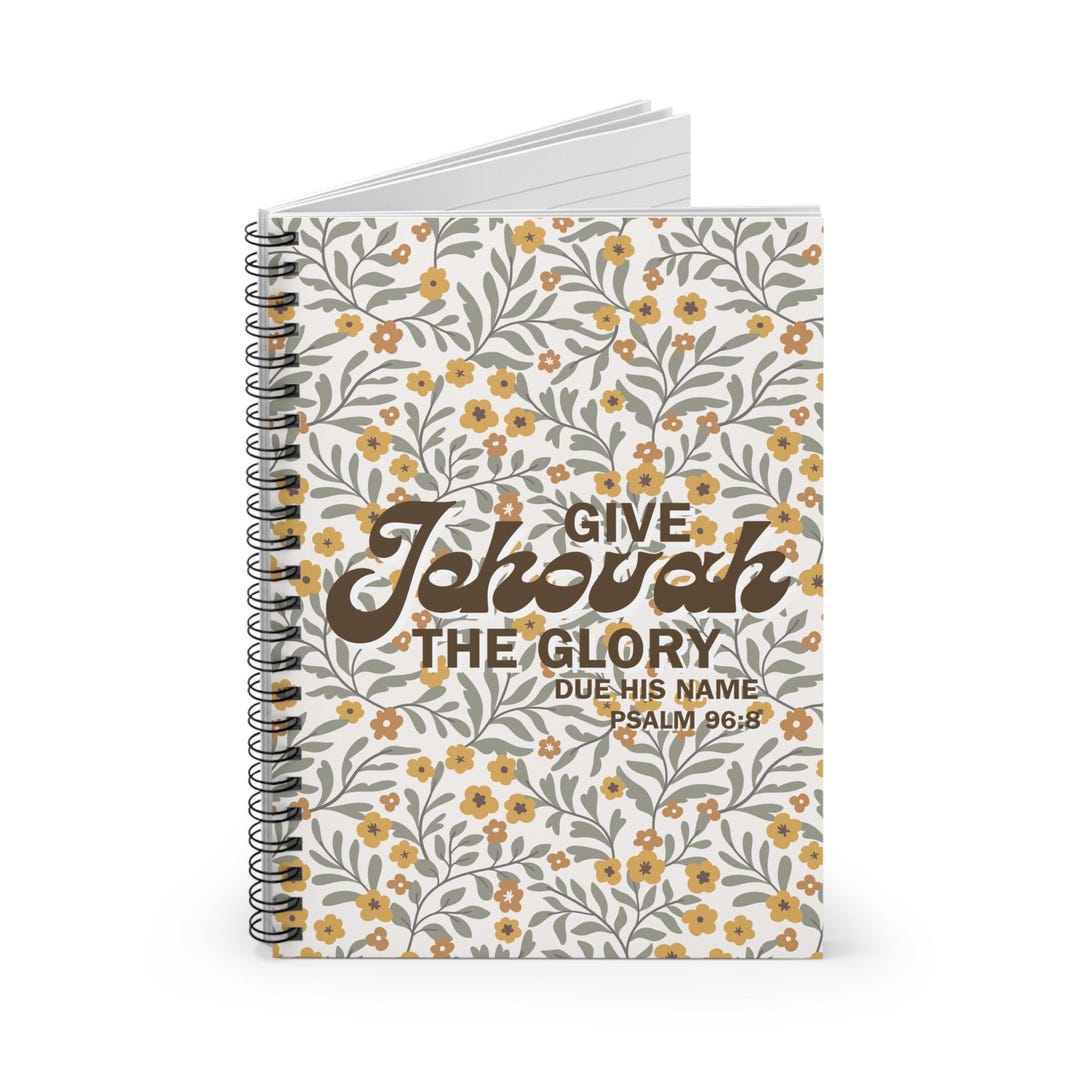 Give Jehovah Glory Floral Notebook for Meetings. Years Text 2025. Lined ...