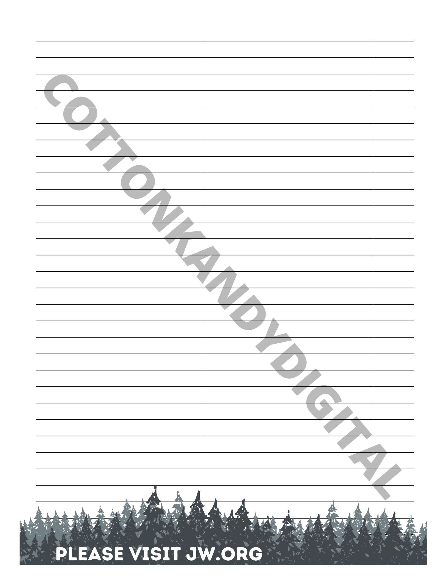 Mountain Landscape Letter Writing Printable. PDF 11x8.5. Jw Letter ...