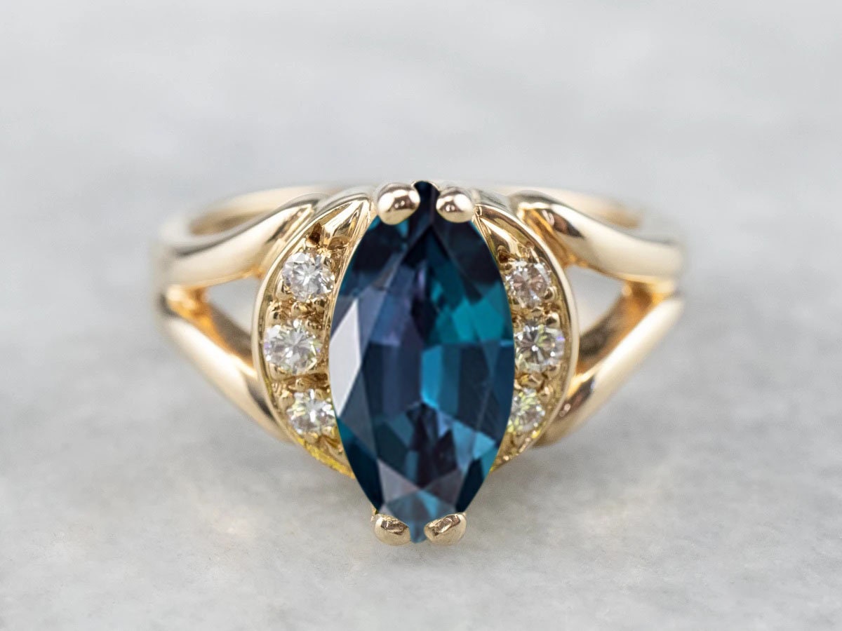 Alexandrite Wedding Ring Marquise 10x5mm Alexandrite | Etsy