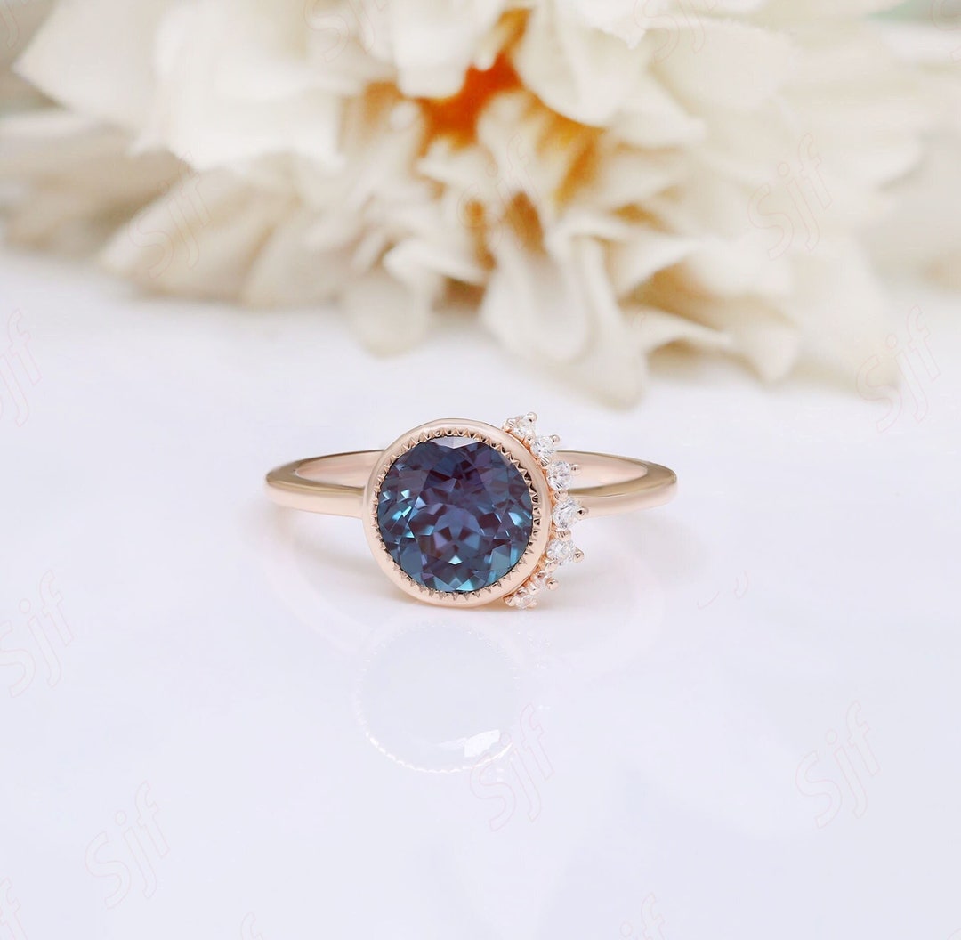 Alexandrite Gemstone Wedding Bridal Engagement Ring Beautiful ...