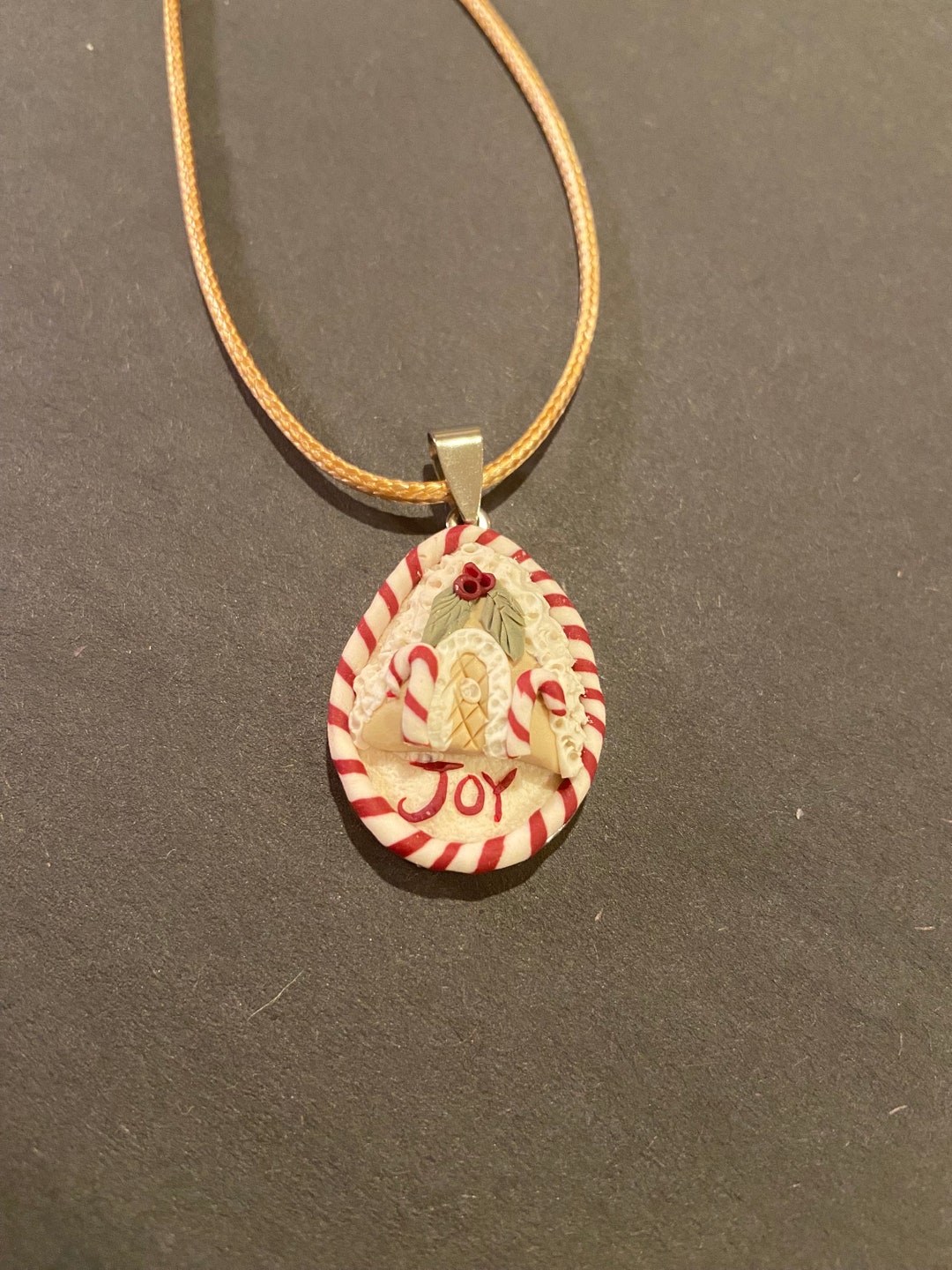 Gingerbread House Pendant Necklace Handmade Polymer Clay - Etsy