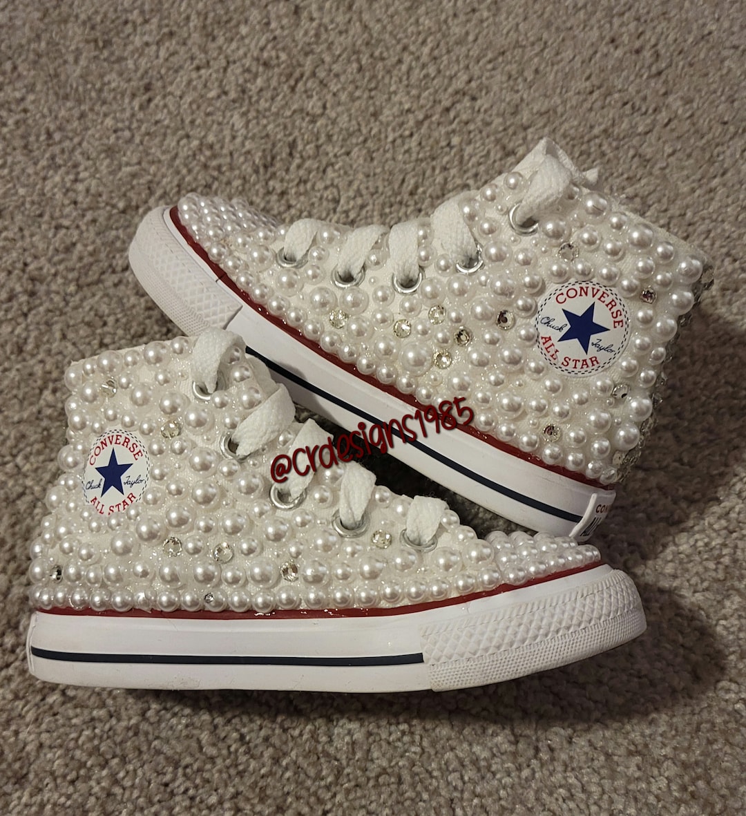 Girl's All-star High-top Converse, Birthday Converse, Wedding Toddler ...