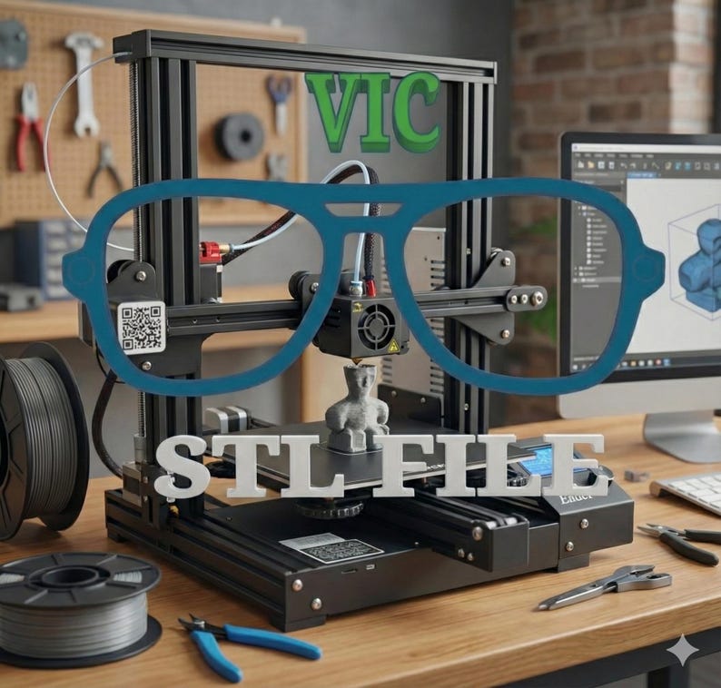 VIC TOPPER STL File for 3D Printing, Digital Download, Stl, Eyeglasses ...