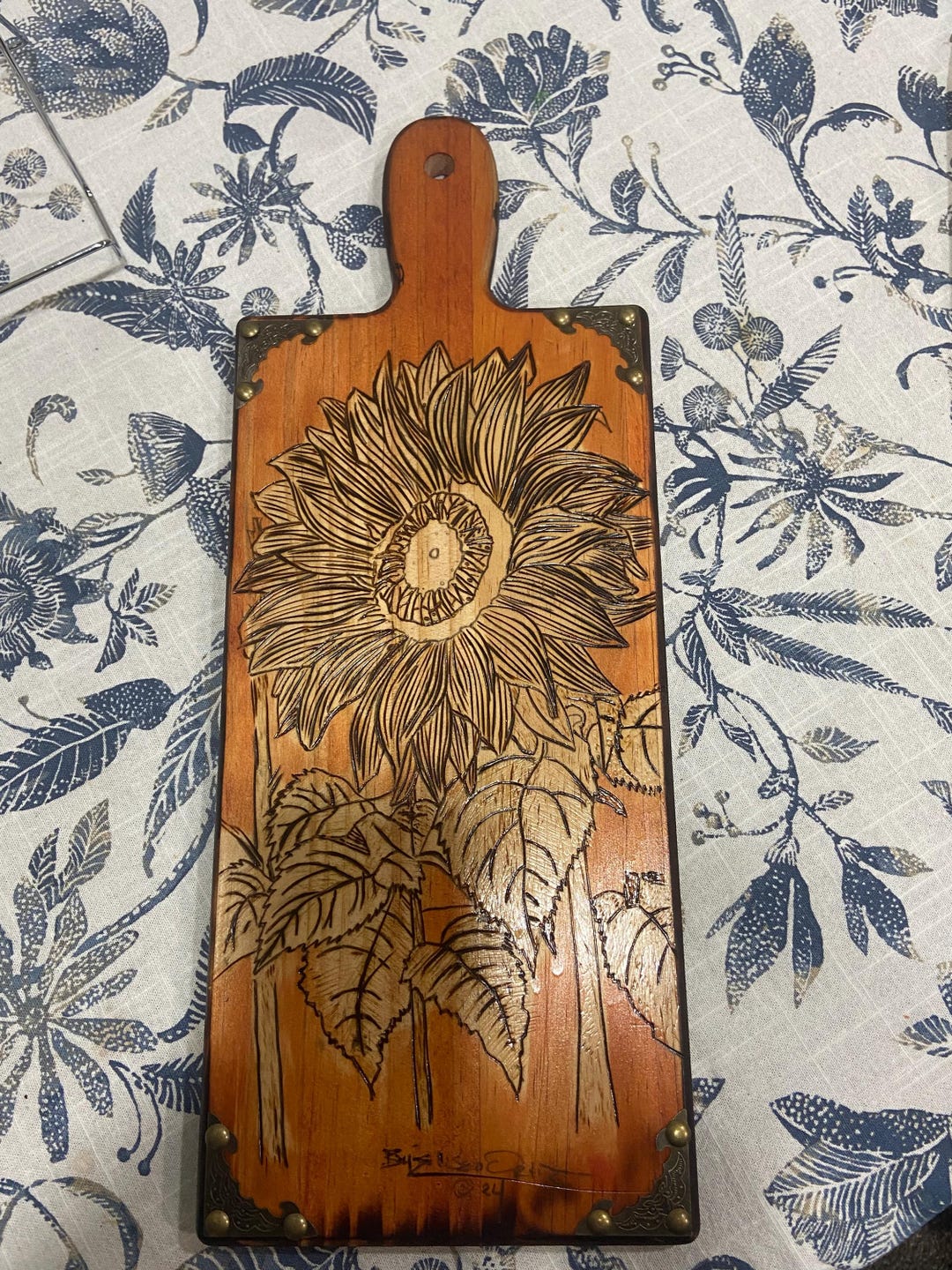 Scorched Artistry: Pyrography by Hand Sun-flower - Etsy