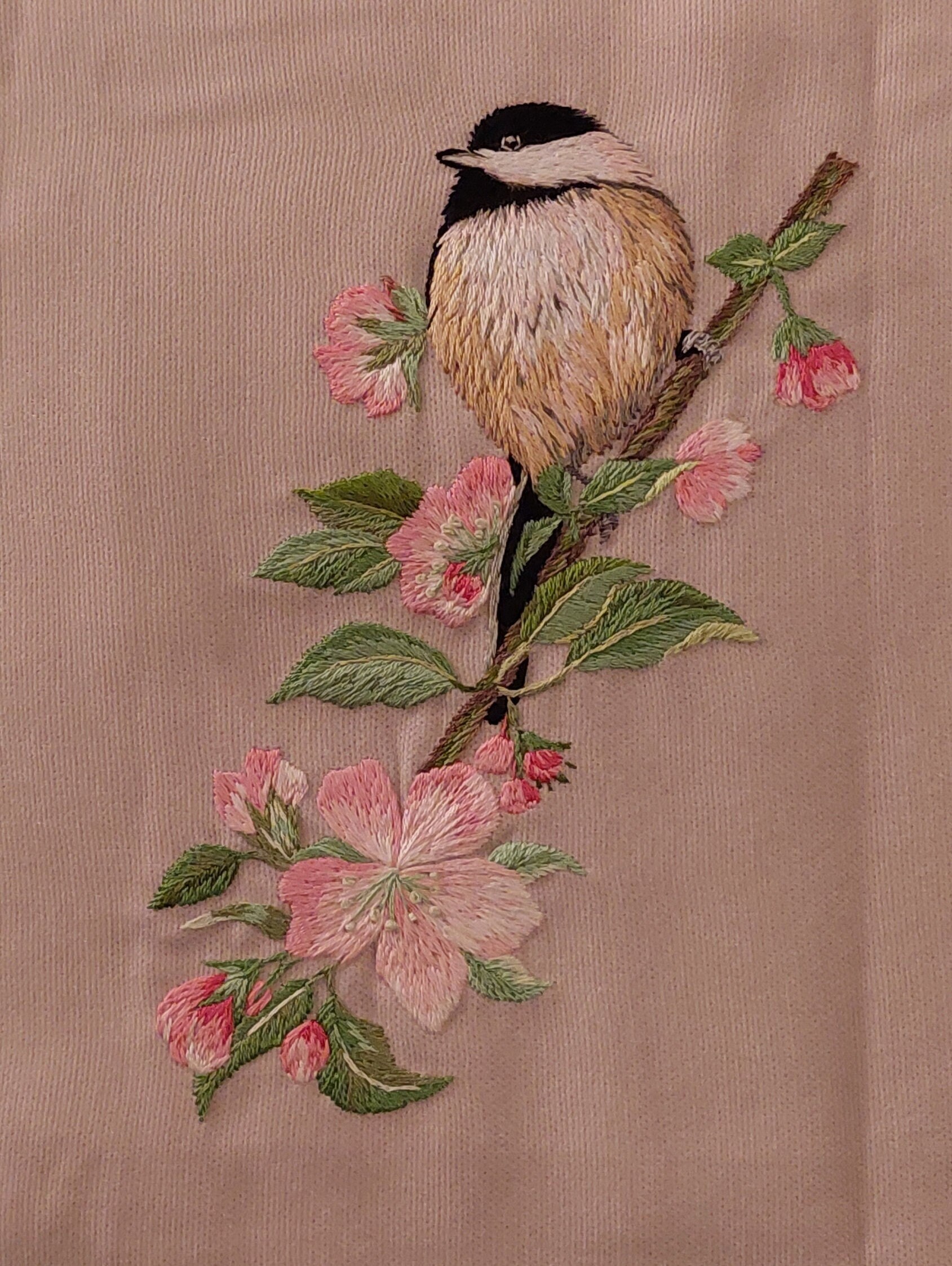 Embroidered Cushion,bird on a Flower Branch - Etsy
