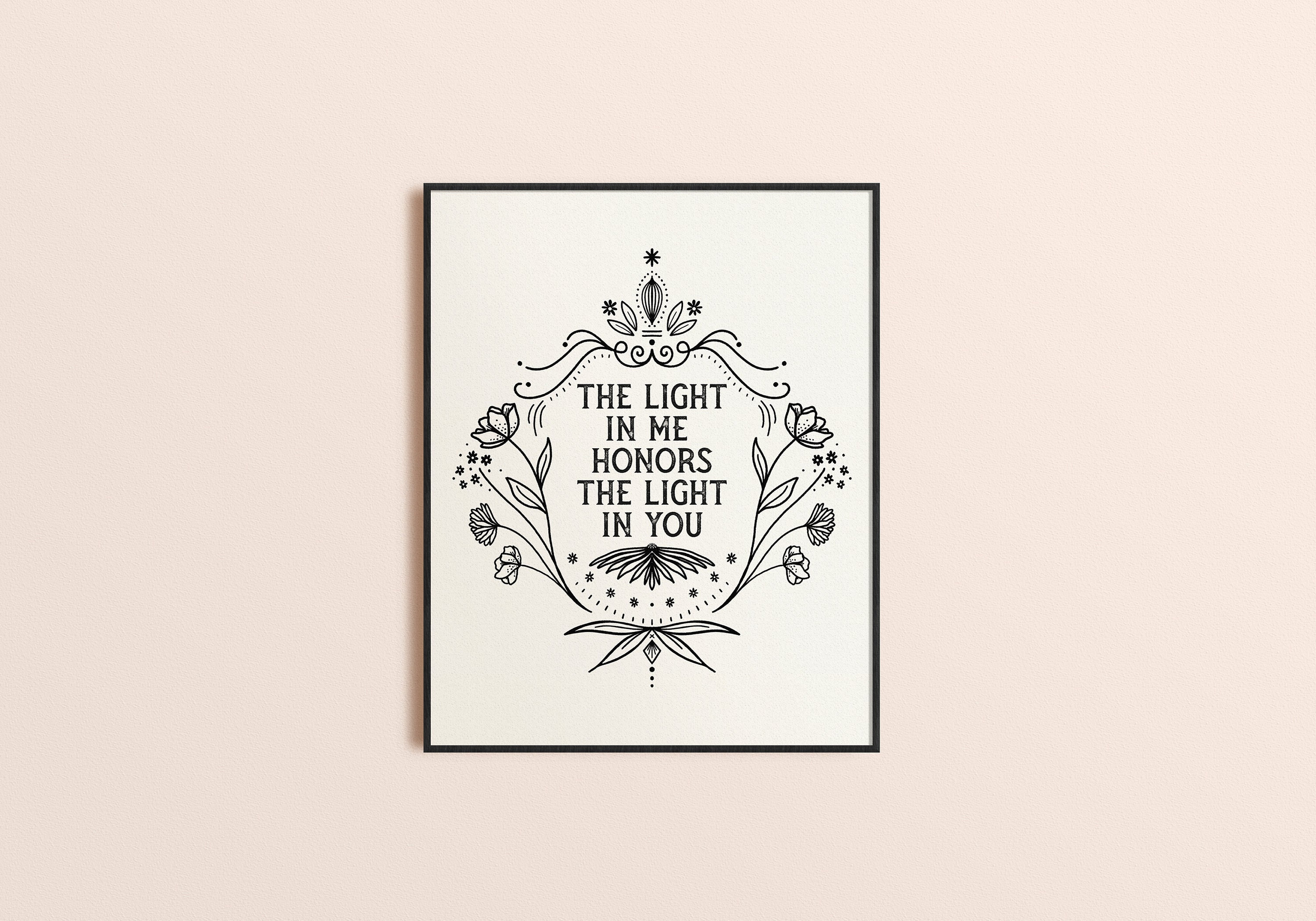 Namaste Print - the Light in Me Honors the Light in You - Bohemian Yoga ...