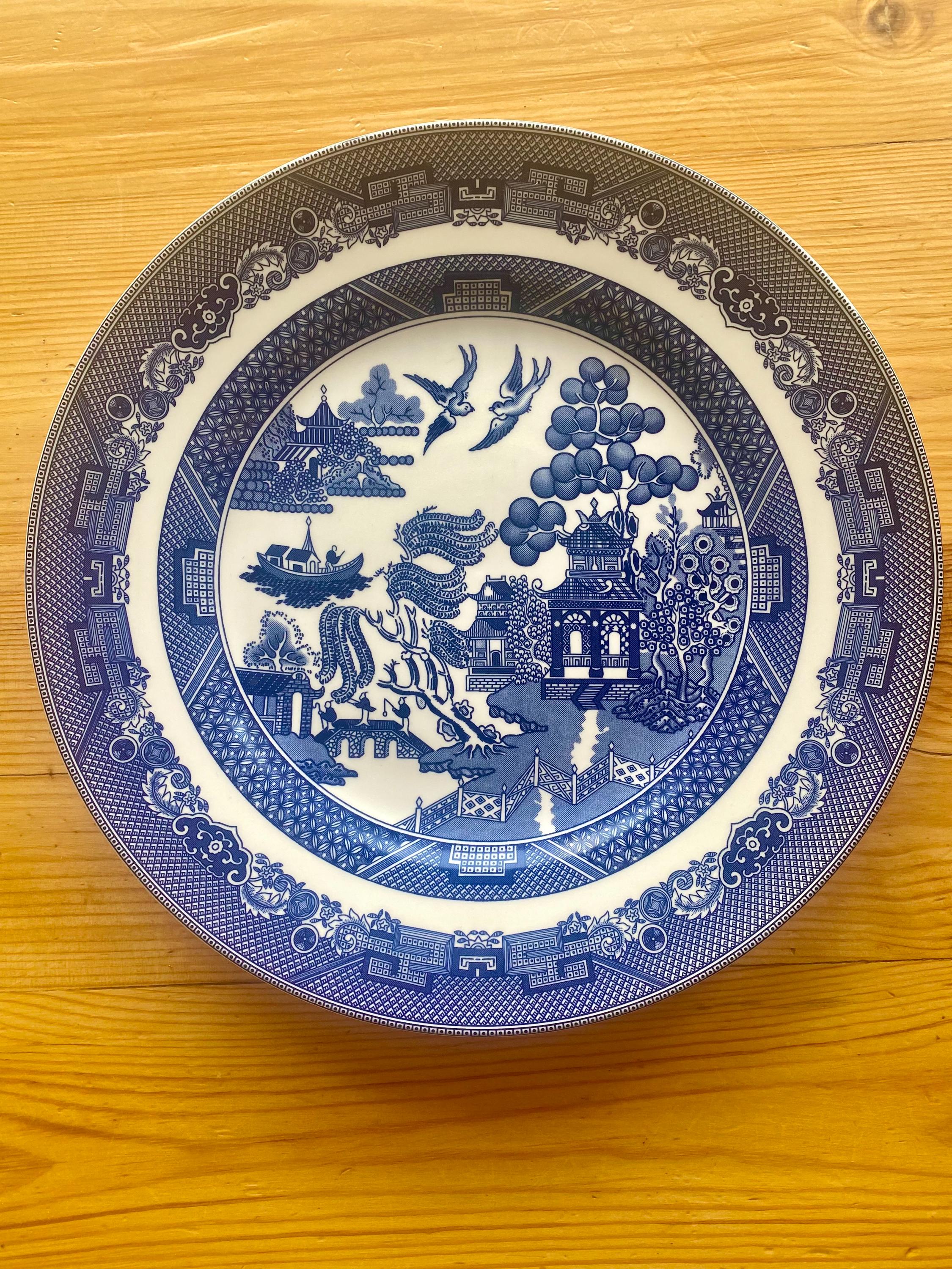 Blue & White Willow Pattern Dinner Plate 11 Inch Johnson Brothers ...