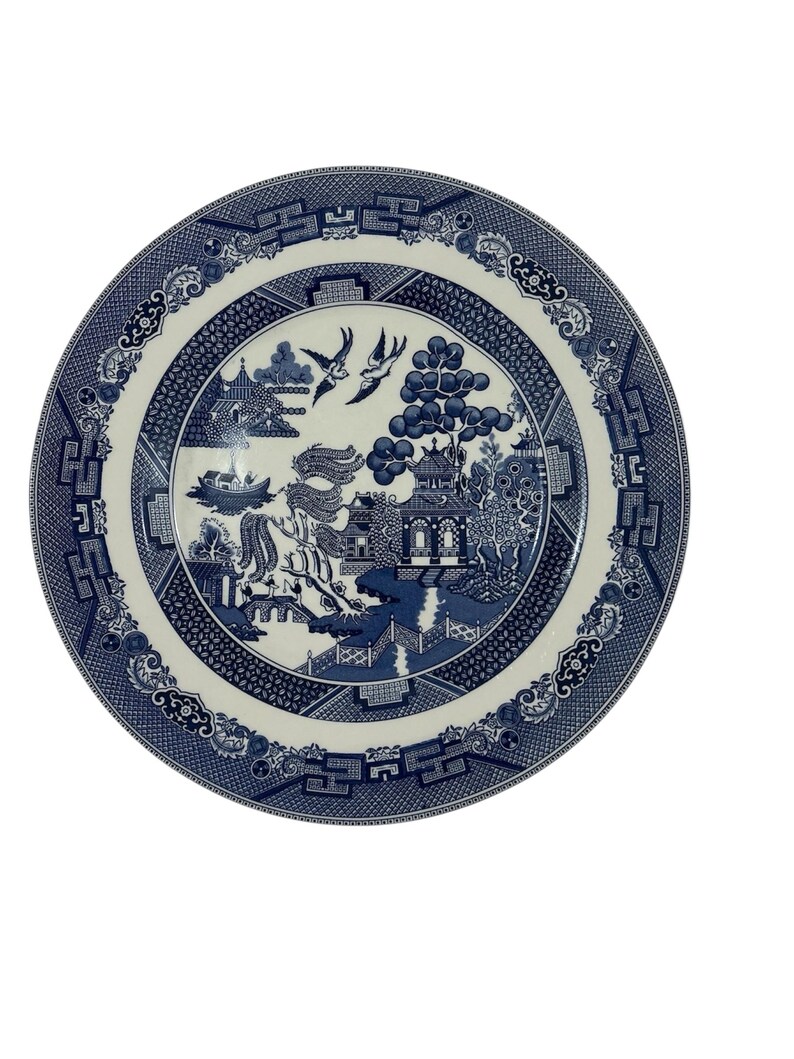 Blue & White Willow Pattern Dinner Plate 11 Inch Johnson Brothers ...
