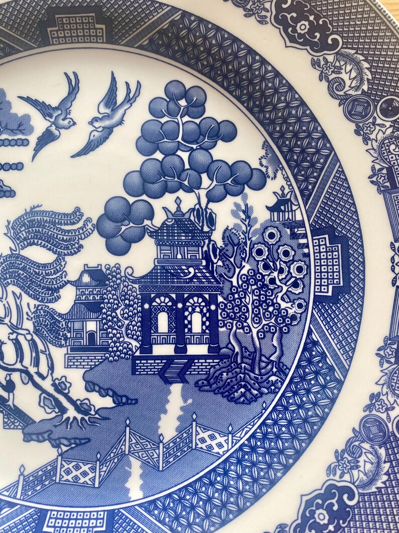 Blue & White Willow Pattern Dinner Plate 11 Inch Johnson Brothers ...