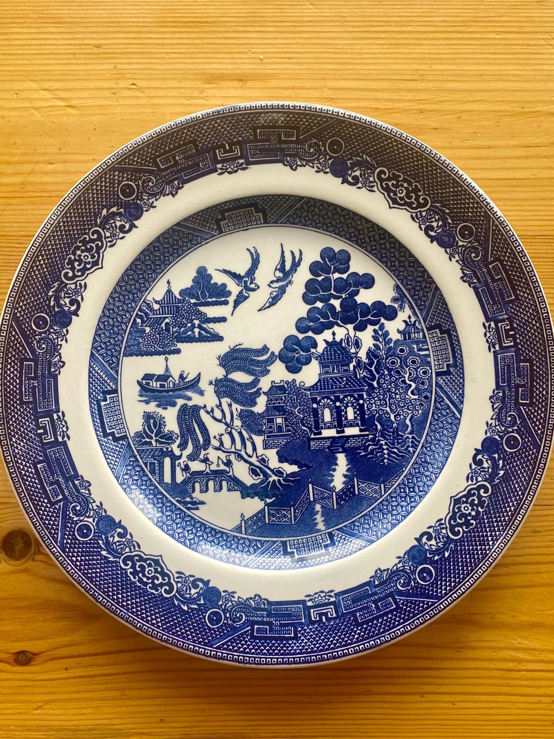 Willow Pattern Dinner Plate by Johnson Brothers 26 Cm. Classic Blue and ...