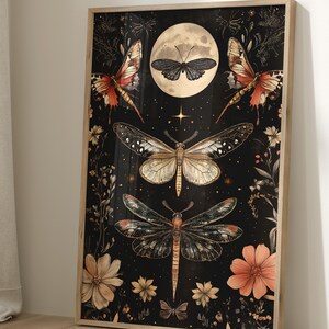 Dark Academia Decor Moth Art Print for Room Decor, Weirdcore Wall Art ...