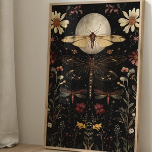 Dark Academia Decor Moth Art Print for Room Decor, Weirdcore Wall Art ...