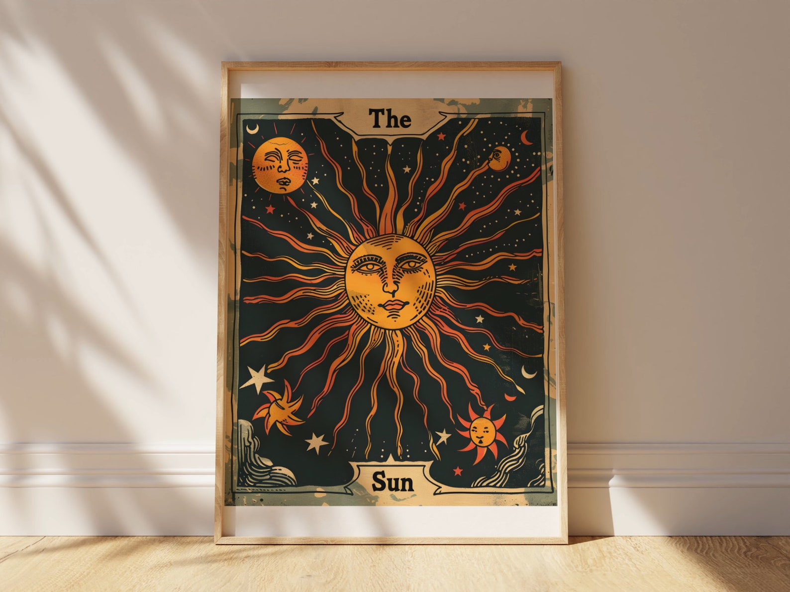 Tarot Card Vintage Weirdcore Decor the Sun Tarot Card Classic Tarot ...