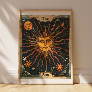 Tarot Card Vintage Weirdcore Decor "the Sun" Tarot Card Classic Tarot ...