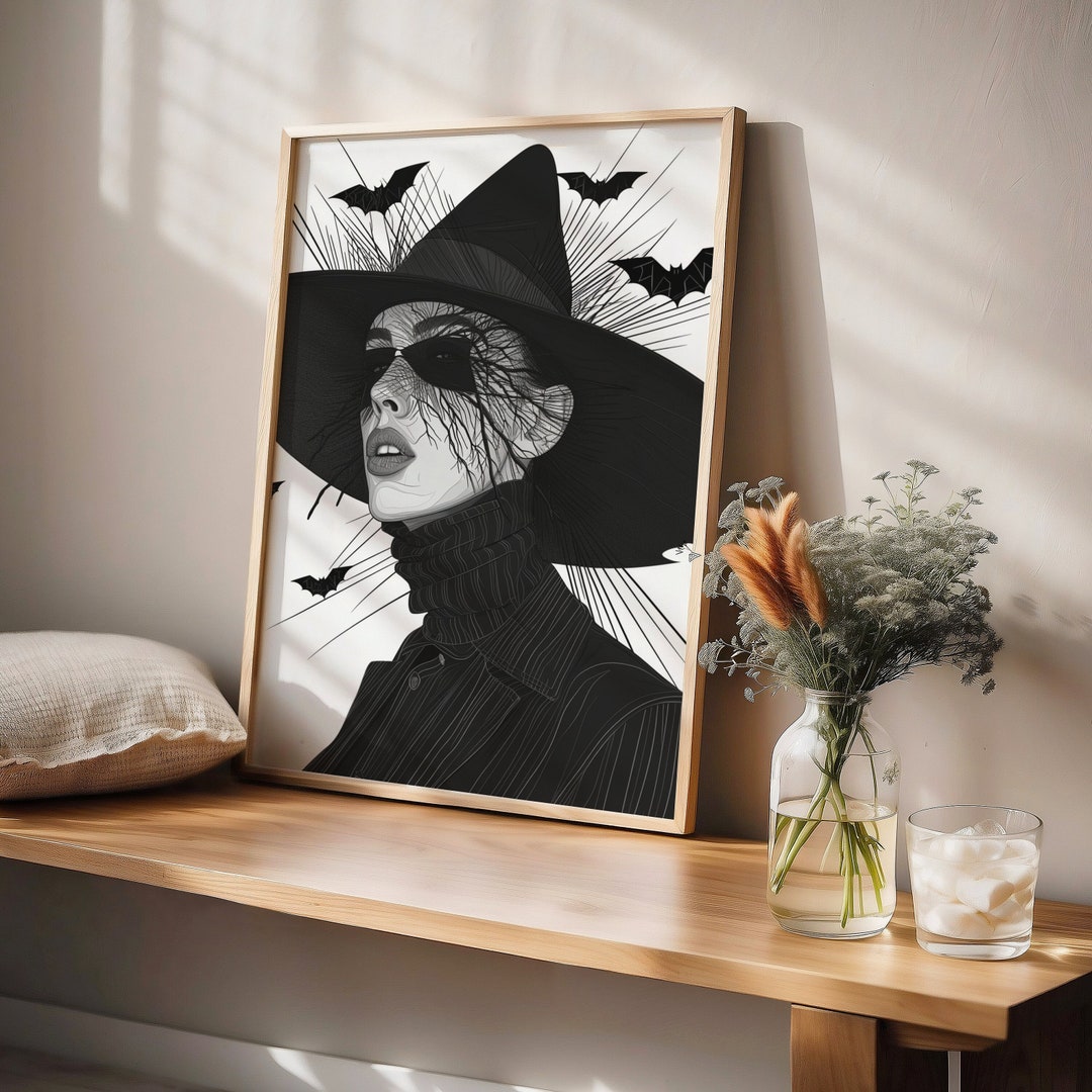 Moody Modern Witch Poster Print for Room Decor Weirdcore Art for ...
