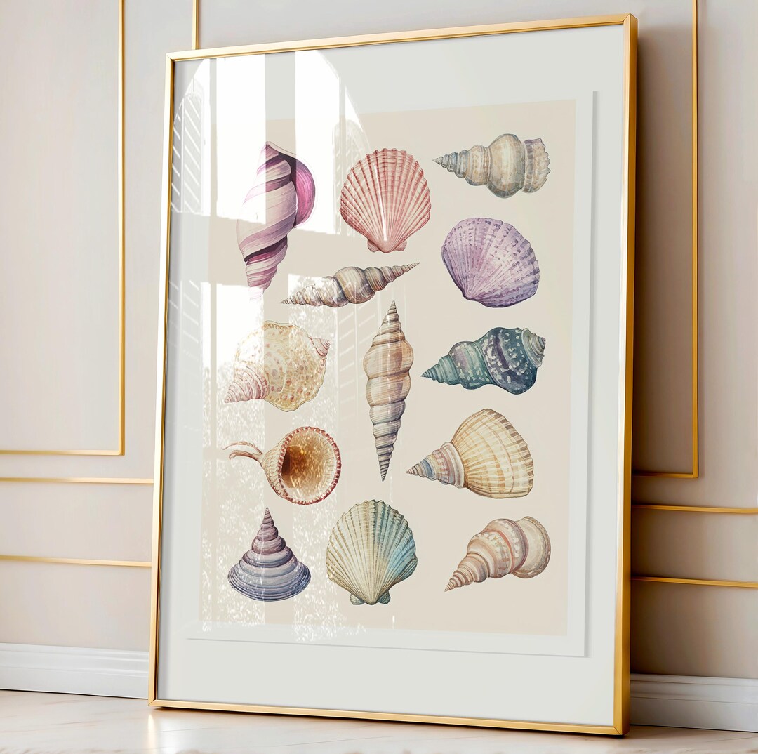 Coastal Cowgirl Aesthetics, Seashell Art Print, Beachy, Ocean Decor ...