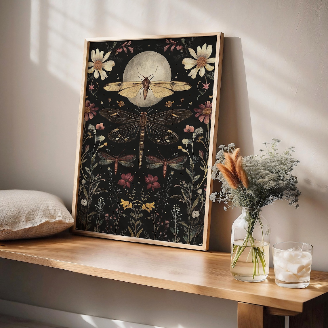 Dark Academia Decor Moth Art Print for Room Decor, Weirdcore Wall Art ...