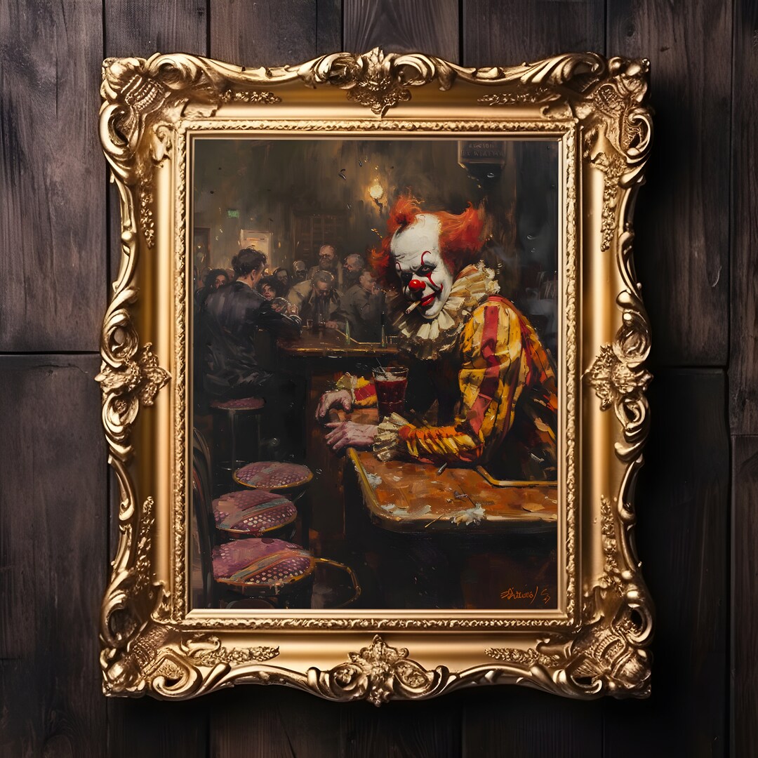 Clowncore Art Print for Room Decor, Weirdcore Wall Art, Clown Poster ...