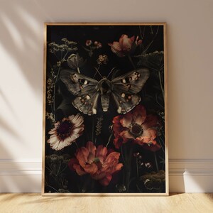 Dark Academia Decor Moth Art Print for Room Decor, Weirdcore Wall Art ...
