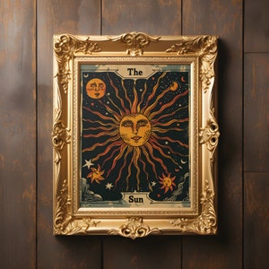 Tarot Card Vintage Weirdcore Decor "the Sun" Tarot Card Classic Tarot ...