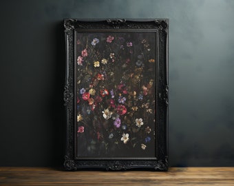 Gothic Botanical Art Prints, Dark Cottagecore Decor, Pressed Flowers ...