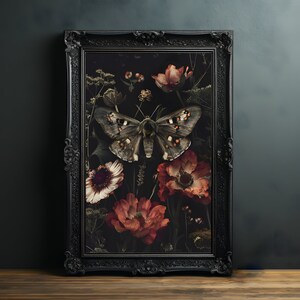 Dark Academia Decor Moth Art Print for Room Decor, Weirdcore Wall Art ...