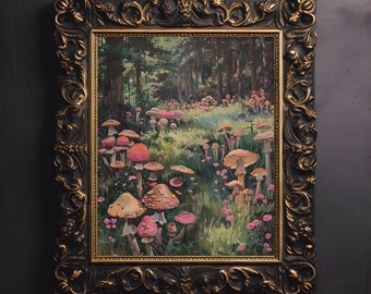 Gothic Botanical Art Prints Dark Cottagecore Decor Mushroom Art Goth ...