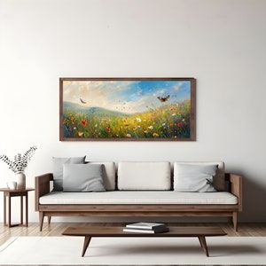 Frame TV Art Butterfly Wildflowers, Samsung Spring Wild Flowers Field ...
