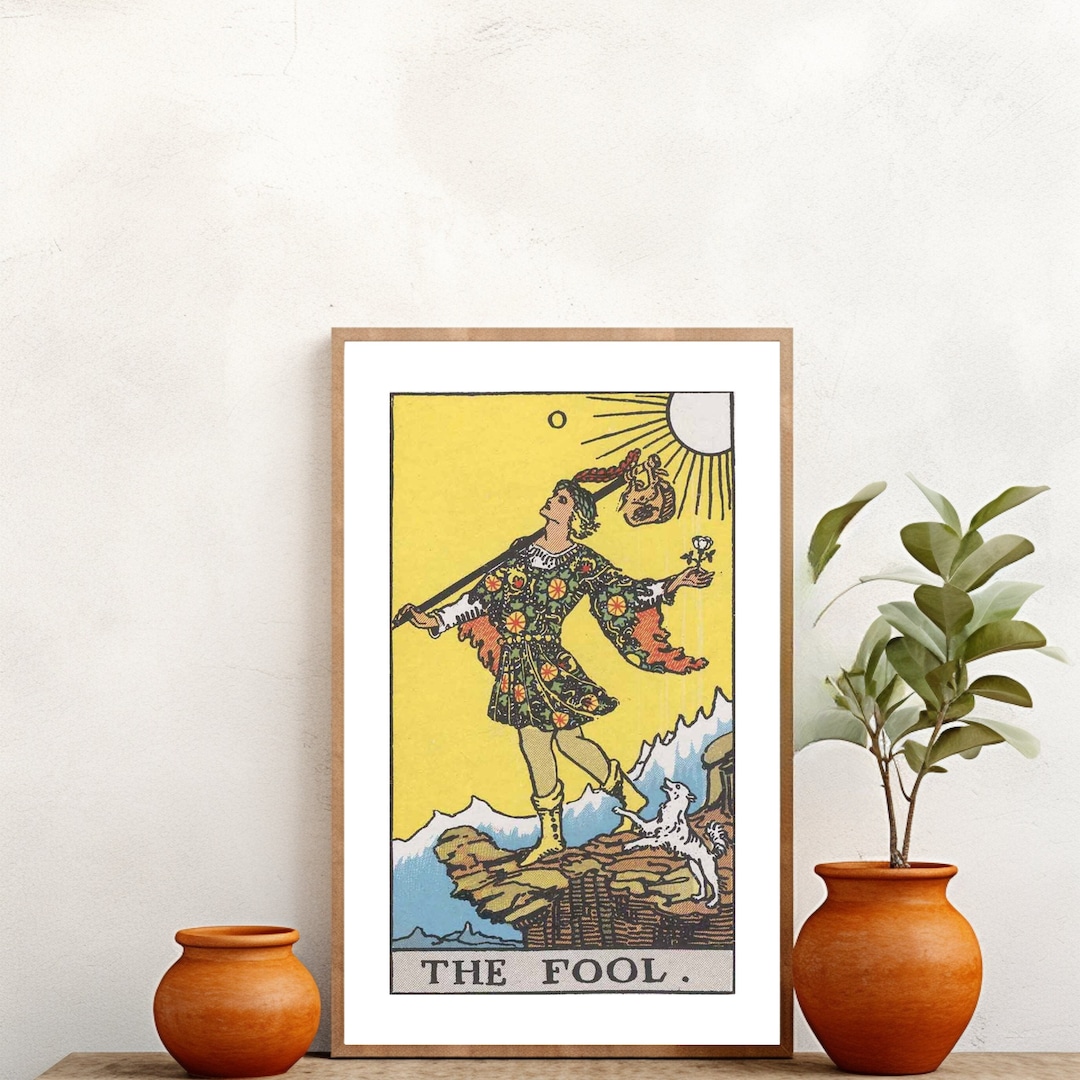 The Fool Tarot Card Poster Print for Room Decor Vintage Tarot Card Art ...