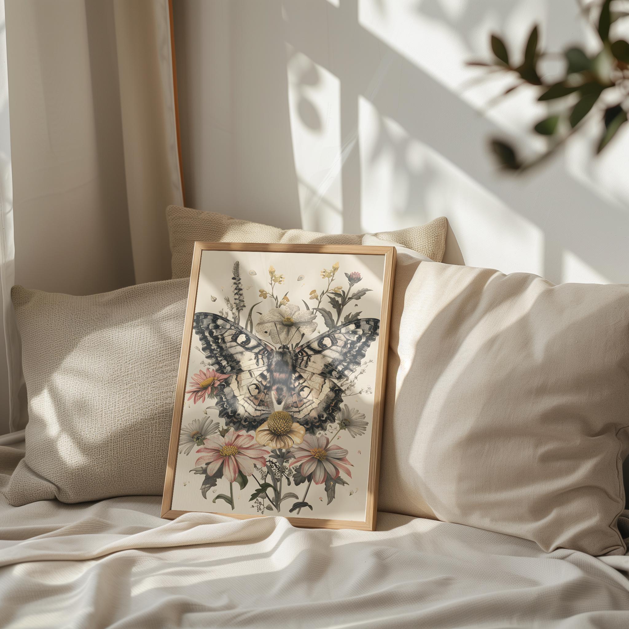 Dark Academia Decor Moth Art Print ONLY for Room Decor, Weirdcore Wall ...