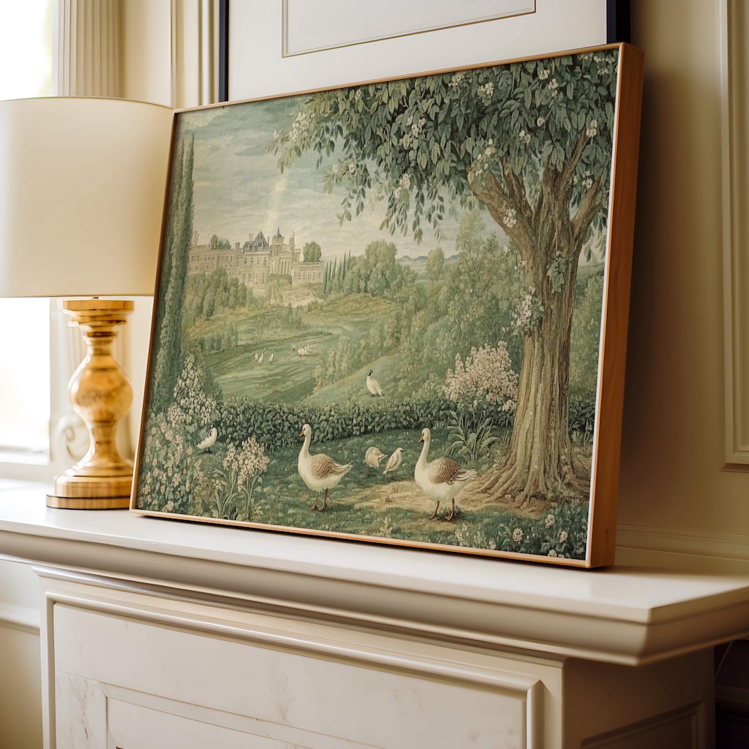 English Countryside Canvas Painting - Vintage European Style Poster ...