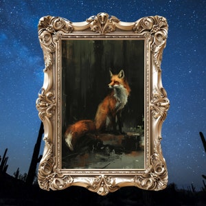 Fox in the Forest Print, Vintage Nature Forest Print Cottage Core ...