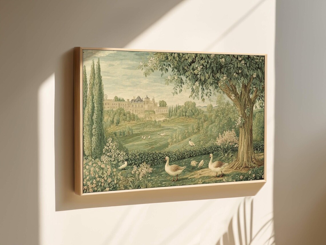 English Countryside Canvas Painting - Vintage European Style Poster ...