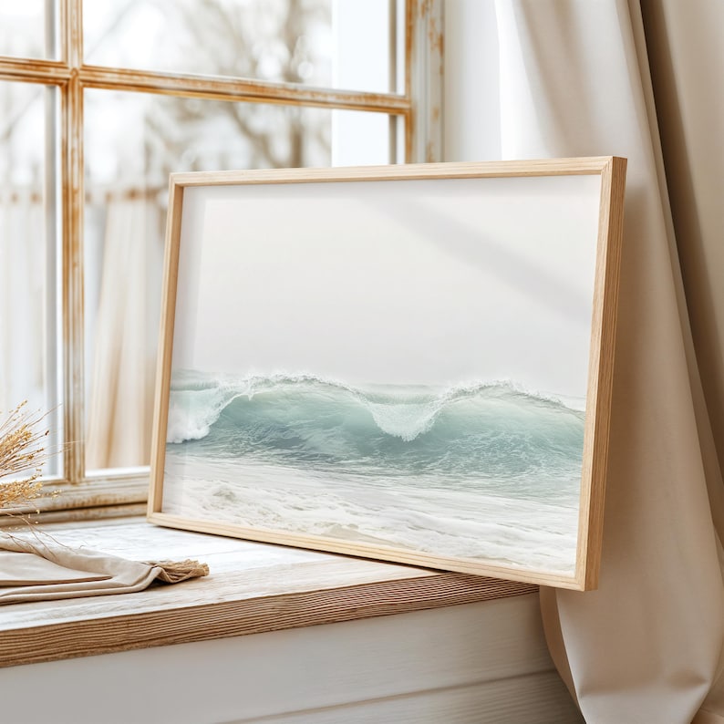 Ocean Waves Wall Art, Coastal Photography Print, Large Beach House ...