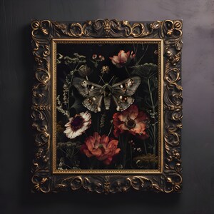 Dark Academia Decor Moth Art Print for Room Decor, Weirdcore Wall Art ...