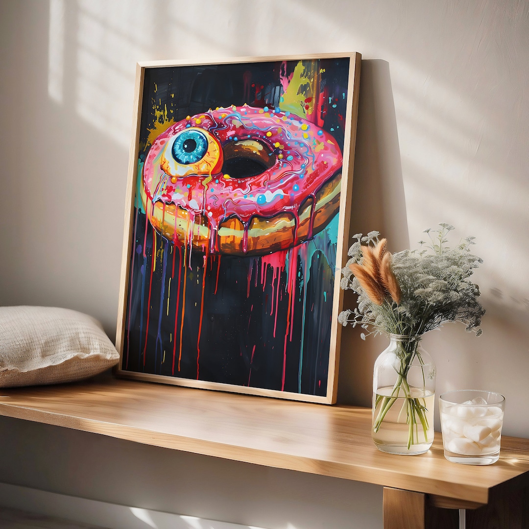 Weird Art, Surreal Art, Weirdcore Decor, Food Decor, "blue Eyed Donut ...
